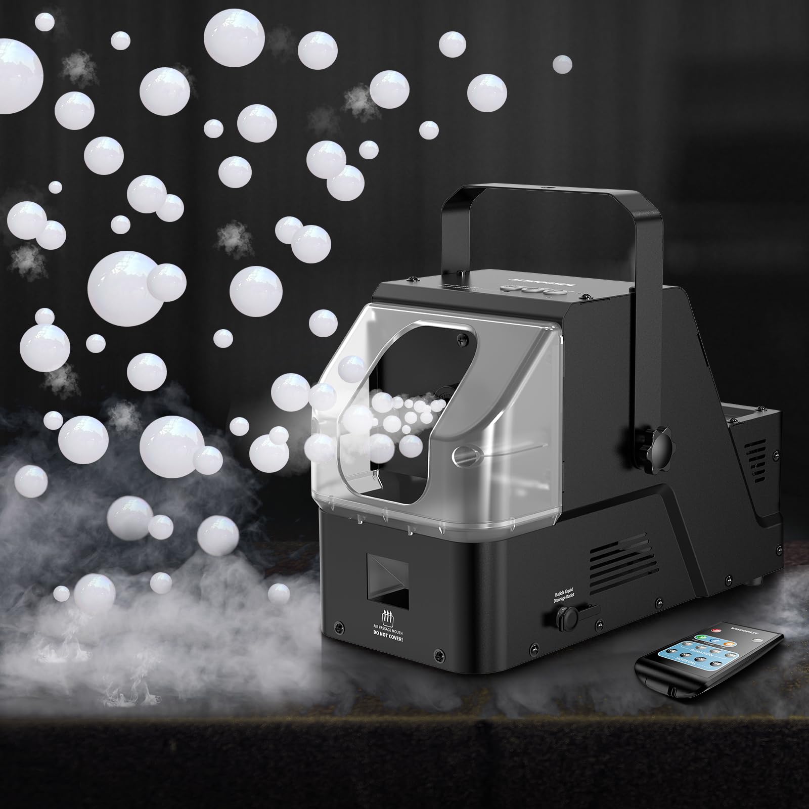 Wisdomlit Fog Machine, 3-in-1 Bubble Fog Machine, 400W Smoke Bubble ...