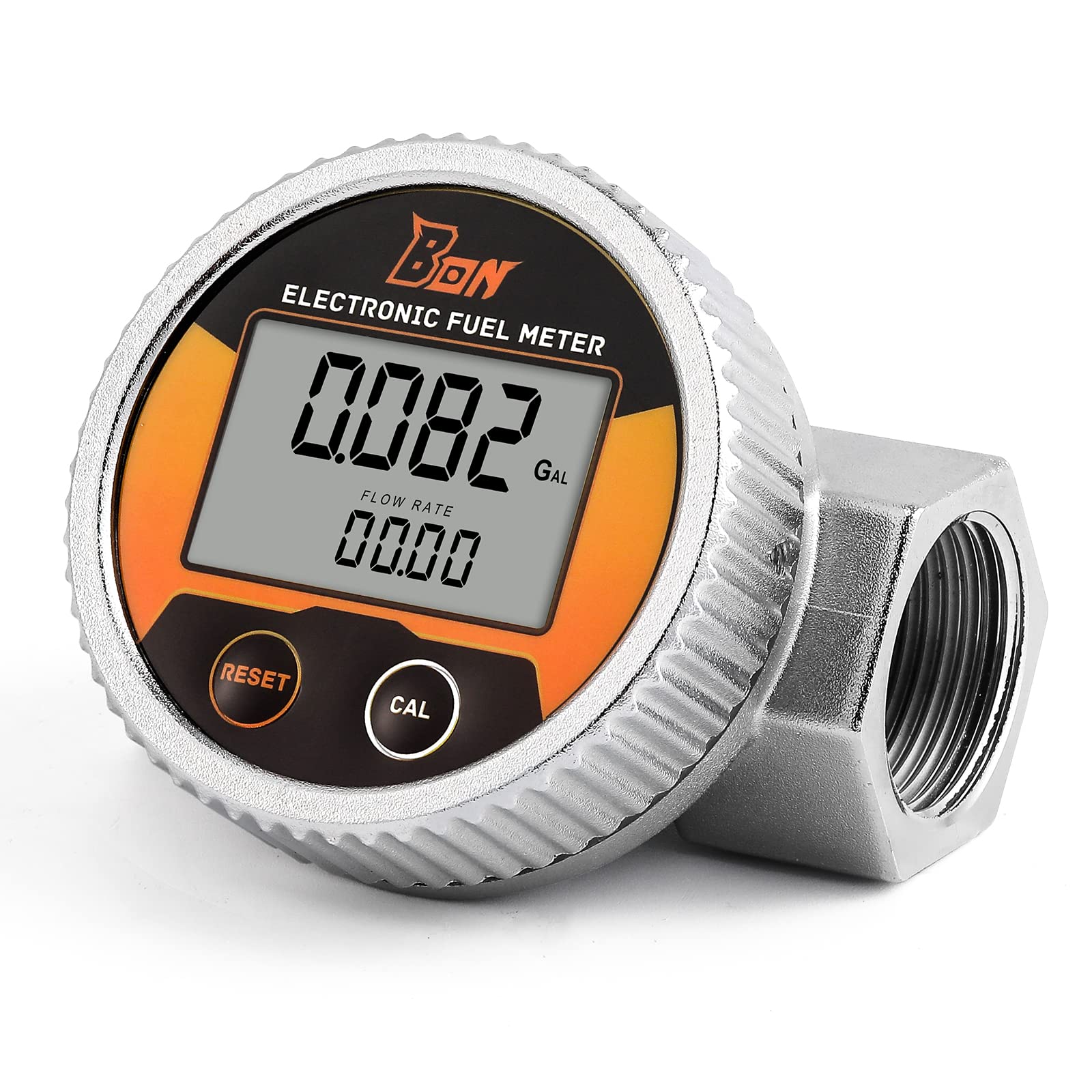 Bonvoisin Turbine Flow Meter Waterproof 1 Inch NPT Thread Fuel Flowmeter ±1% Accuracy LCD ...