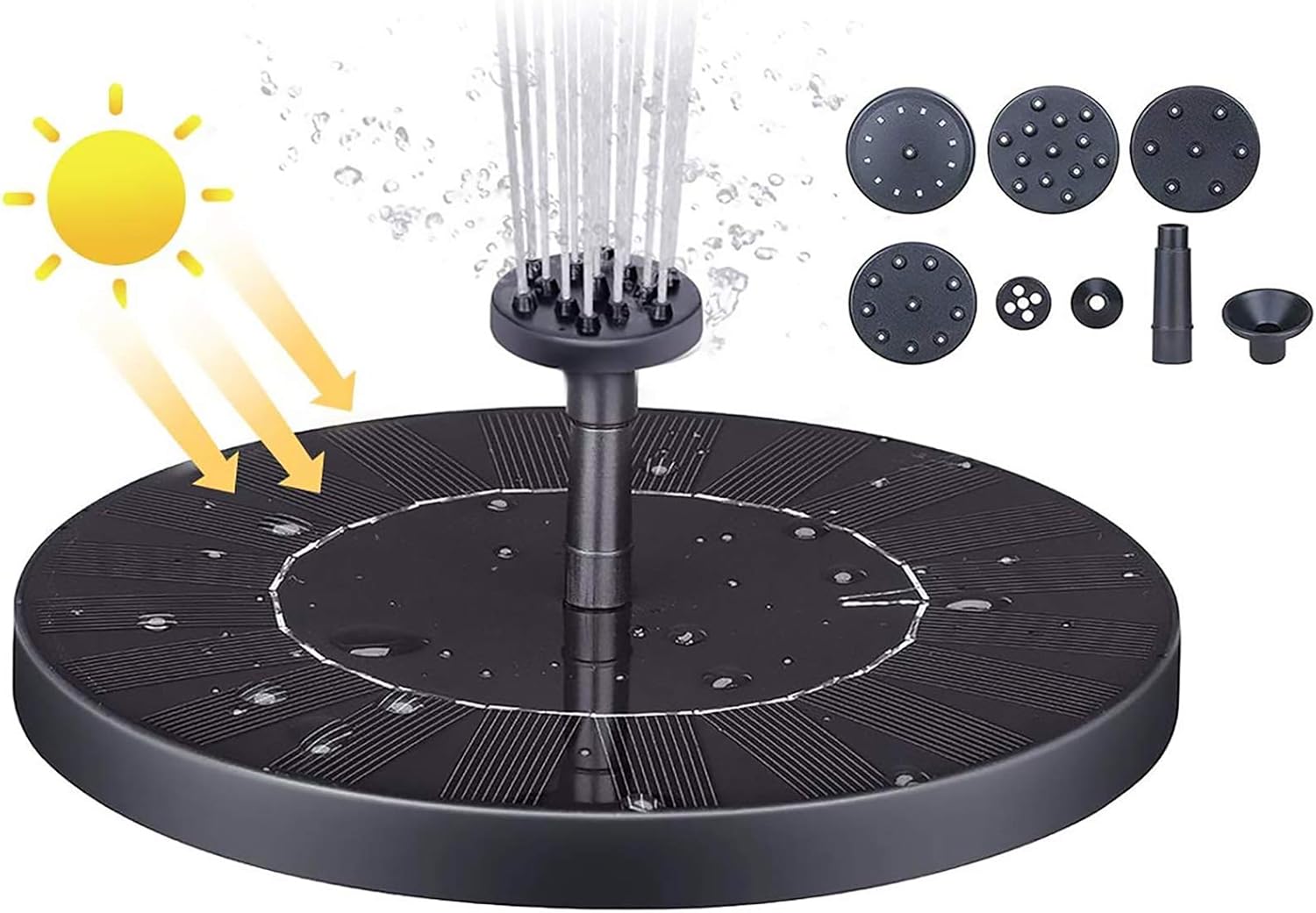 FRGHF Solar Fountain Pump, 1.4W 190L/H Solar Water Fountain Submersible ...