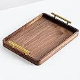 Amazon.com - VISIBLE Brand Solid Walnut Wooden Serving Tray 1 Pcs with ...