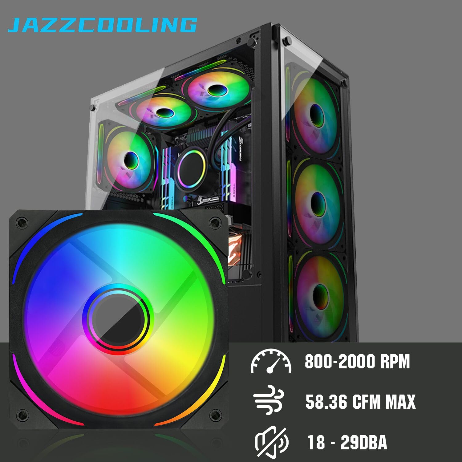 Mua RGB Fans 120mm PWM Fans 3 Pack PC argb Fans, HA-120 PWM PC Fans RGB ...