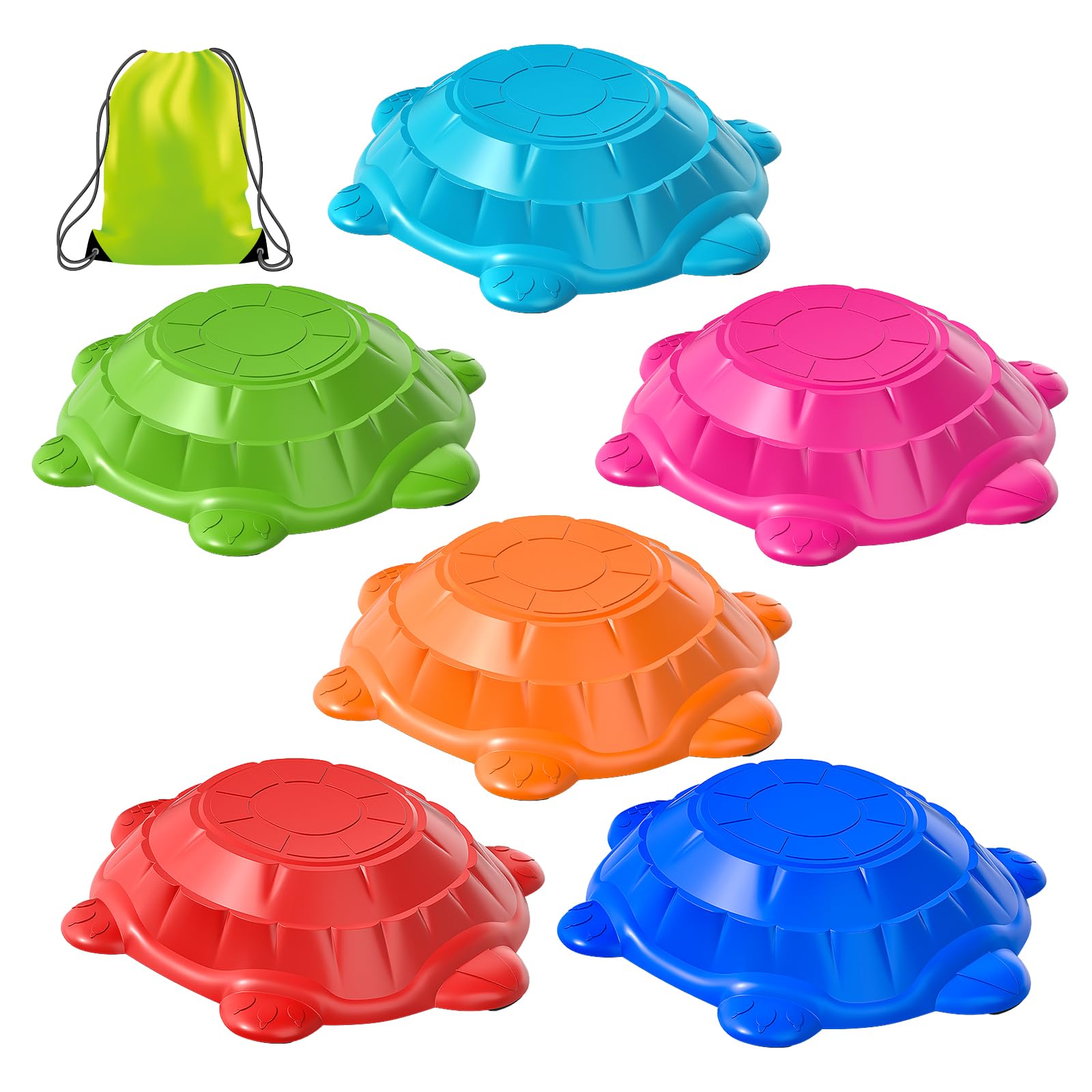 TEMI Stepping Stones for Kids Aged 3 4 5 6 7 8, 6 Piece Turtles Non ...