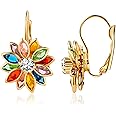 Amazon.com: Barzel 18K Gold Plated Multicolor Earrings, Lever Back ...