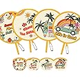 Amazon.com: SUJJY 4 Pack Beach Style Hand Fan, Foldable Multi-Role ...
