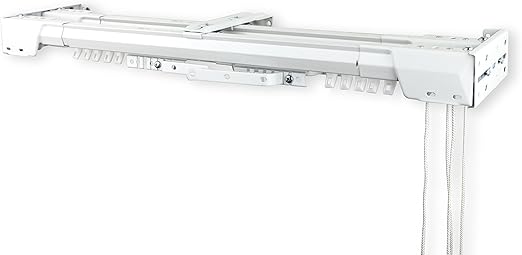 Cord Right New Double Traverse Rod Kit 66-120 inch One-Way draw Curtain ...