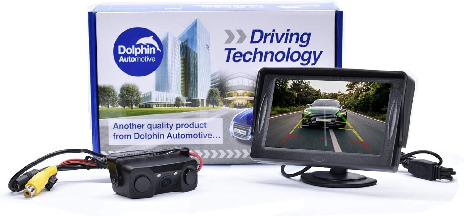 Dolphin Automotive 2 Parking Sensor Car Kit with Reversing Camera and 4 ...