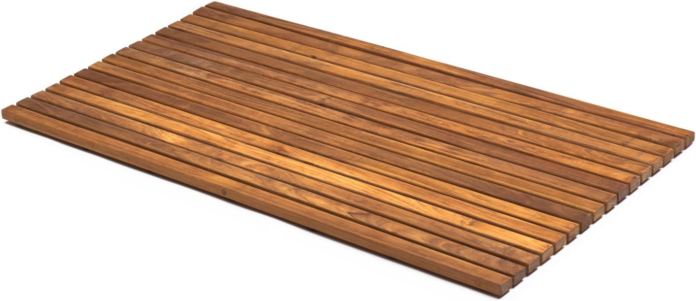 Asinox TEK4H8100 Caillebotis de Douche, Bois en Teck, Enroulable, 86 x ...