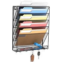 Samstar Hanging Wall File Organizer with Hooks, 6 Tier Vertical Wall ...