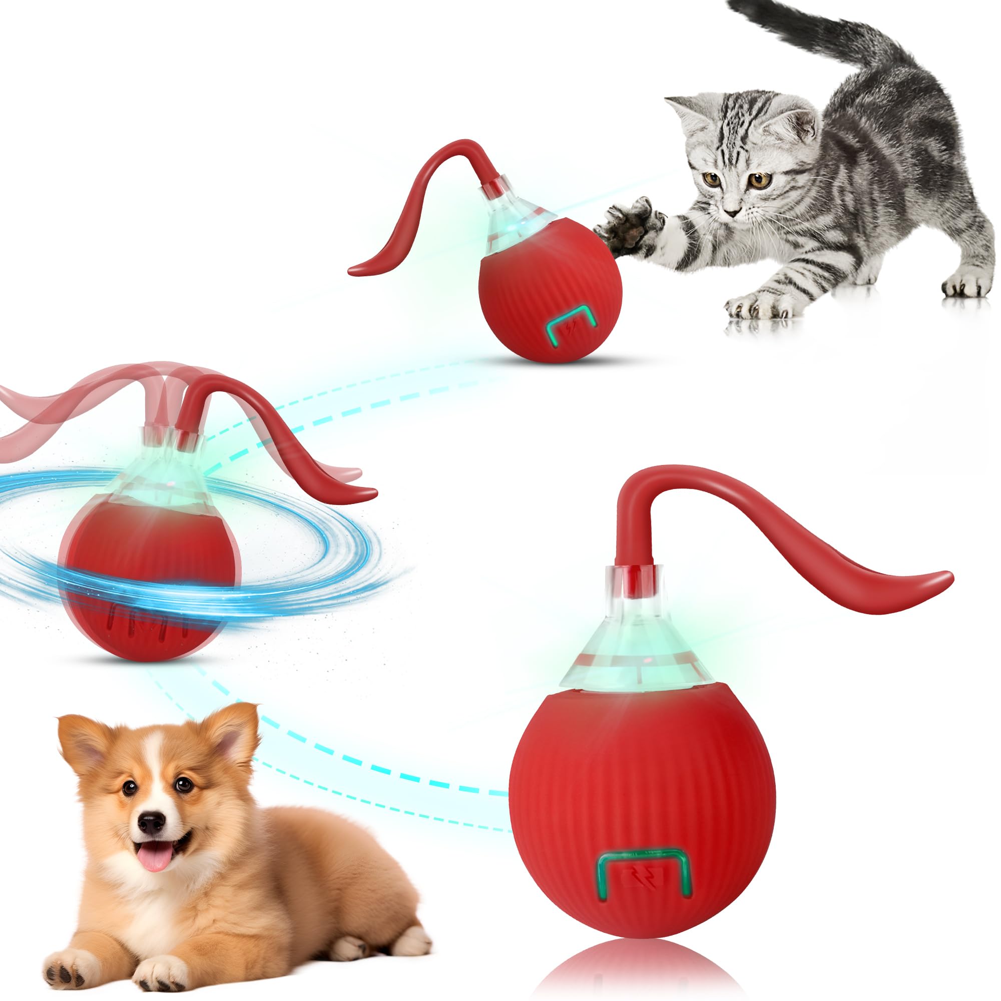 JAKPAK Cat Toys Interactive Dog Cat Toy for Indoor Cats and Dogs Smart ...