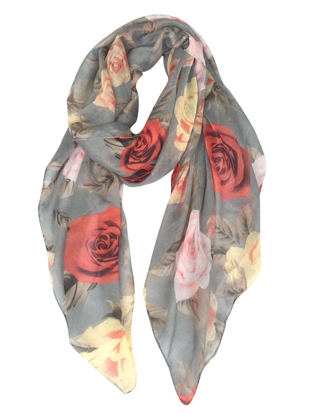 GERINLY Rose Blossom Print Scarf for Women Cozy Shwal Wrap -Various ...