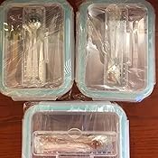 Amazon.com: Glass Meal Prep Containers 3 Compartment - Bento Box Glass ...
