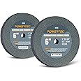 Amazon.com: POWERTEC Bench Grinder Wheel 6 Inch White 36 & 100 Grit ...
