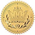 Amazon.com: CRASPIRE 2" Gold Foil Sticker Crown 100pcs Certificate ...
