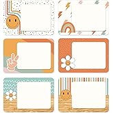 Amazon.com: JarThenaAMCS 180Pcs Boho Groovy Name Tag Stickers Rainbow ...