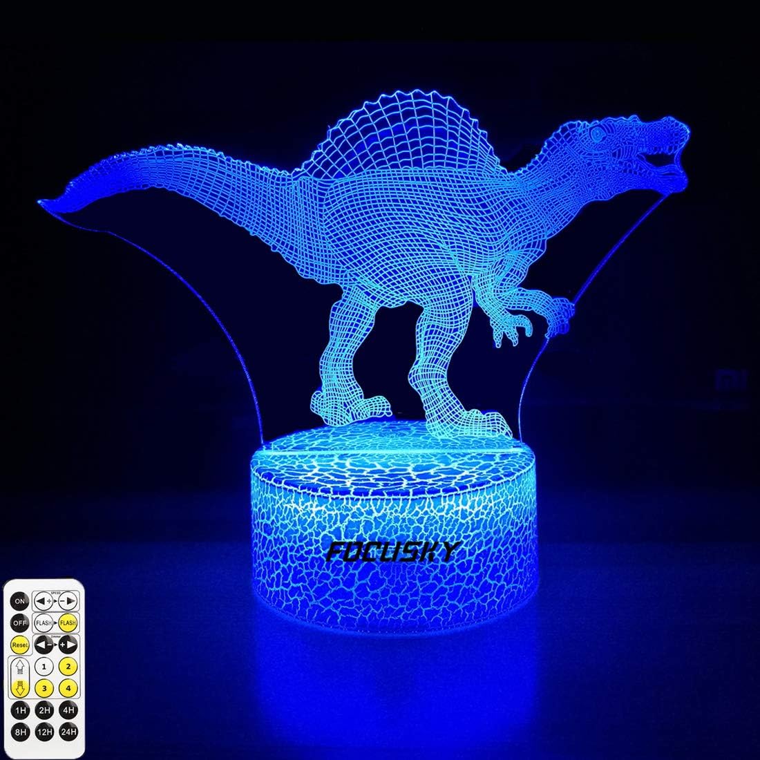 Dinosaur Night Light for Kids,Dimmable LED Nightlight Bedside Lamp,16 ...