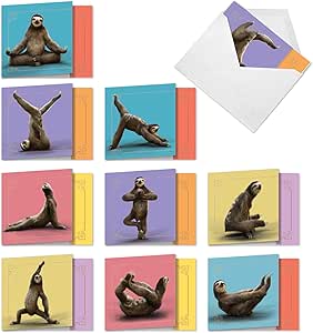 Amazon.com : The Best Card Company - 10 Blank Yoga Note Cards (4x 5.12 ...