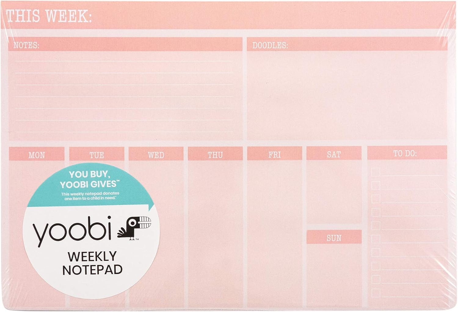 Amazon.com : Yoobi | Weekly Calendar Planner Notepad | 60 Sheets ...