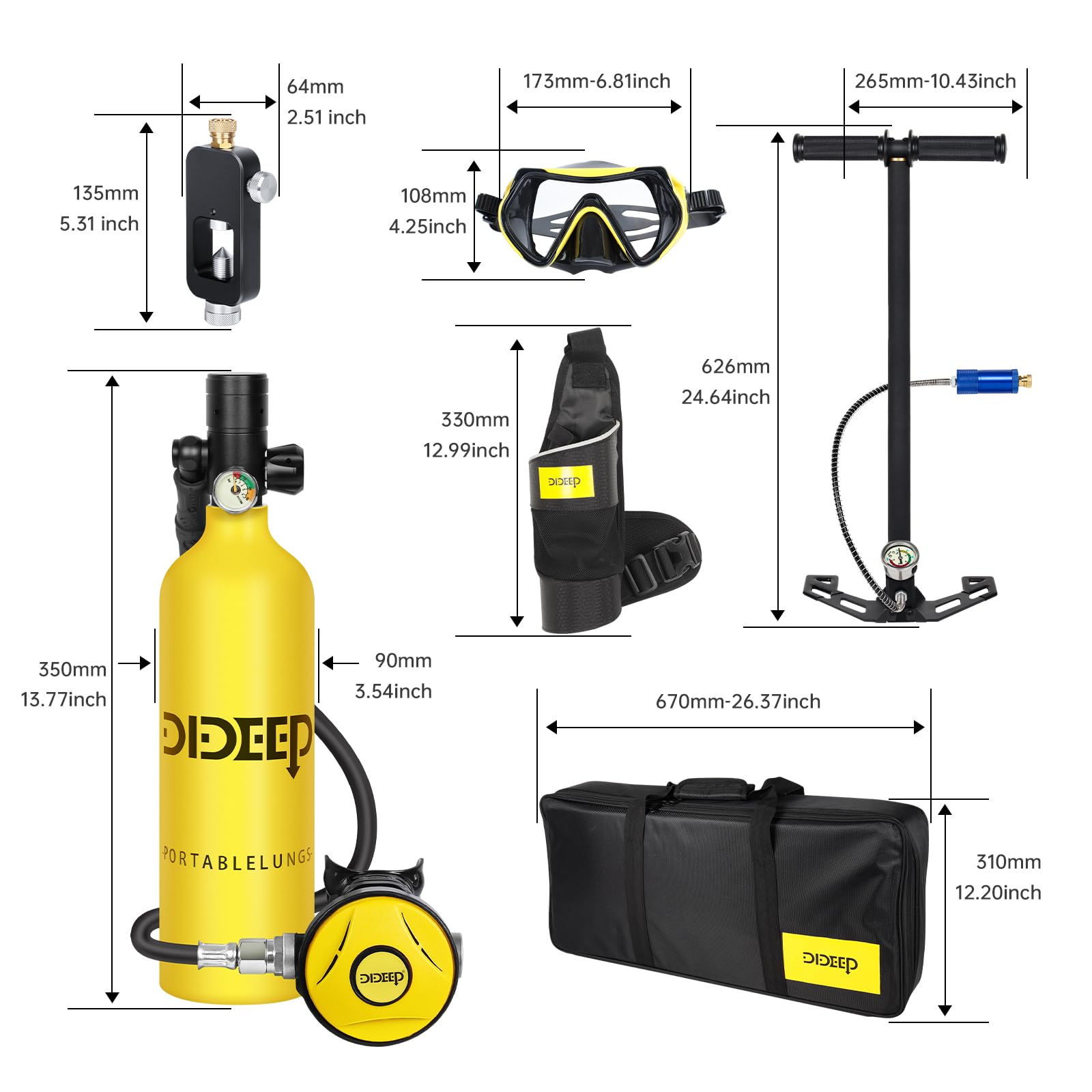 Mua DIDEEP Scuba Tank, 1L Mini Scuba Tank, Support About 15-20 Minutes ...