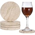 Amazon.com: JUXYES Set of 4 Unique Travertine Coasters With Soft Mat ...