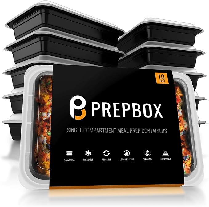 [10 Pack] 1 Compartment - Meal Prep Containers - BPA Free - Plastic ...