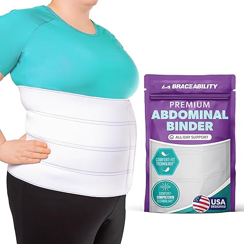 BraceAbility Medical Abdominal Stomach Binder - Belly Band Compression ...