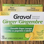 Gravol Ginger Chewable Lozenges, 20 Soft Lozenges: Amazon.ca: Health ...