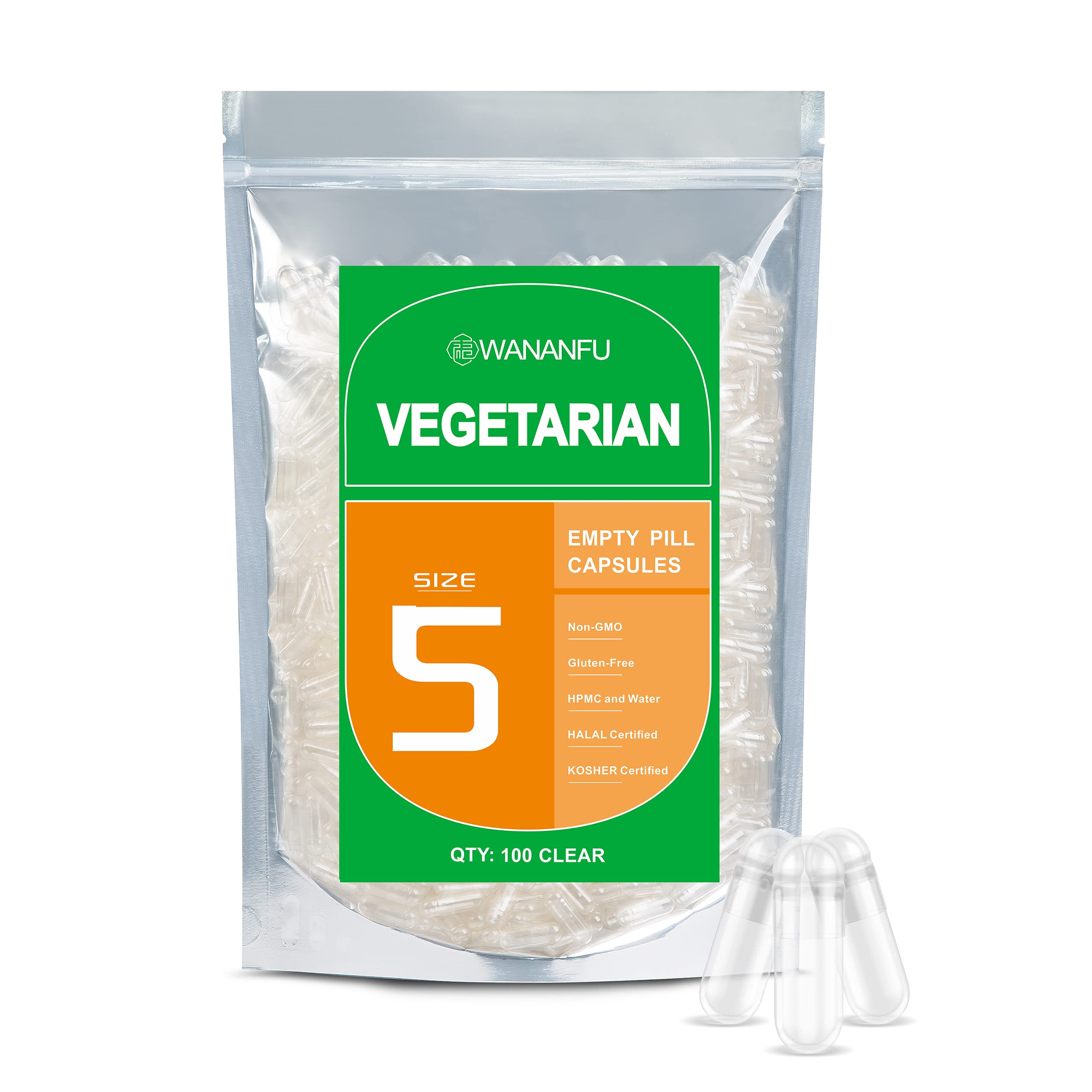 Mua WANANFU Size 5 Empty Capsules Vegetarian (100 Count) Bundle with ...