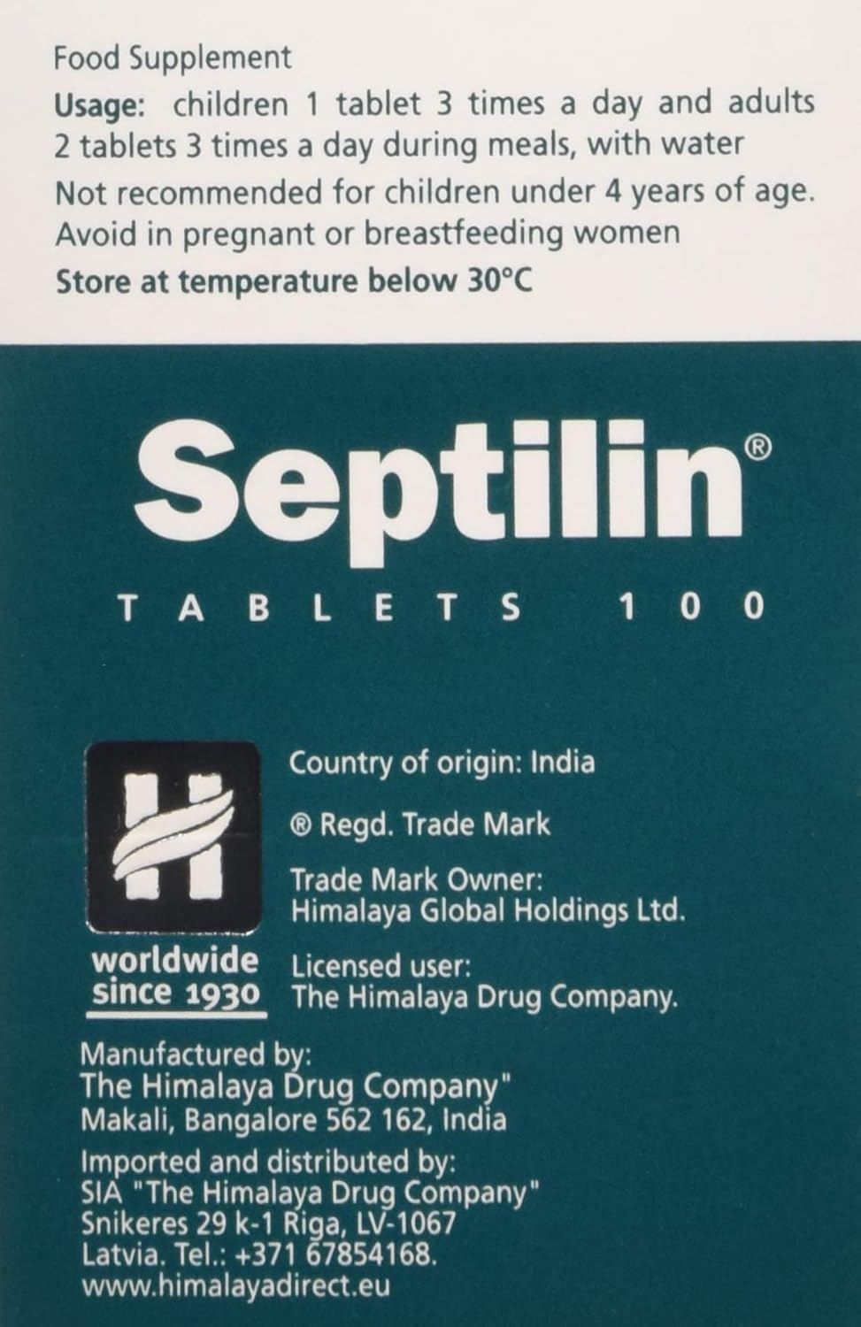 Himalaya SEPTILIN, Herbal Supplement for Natural Immune System Support ...
