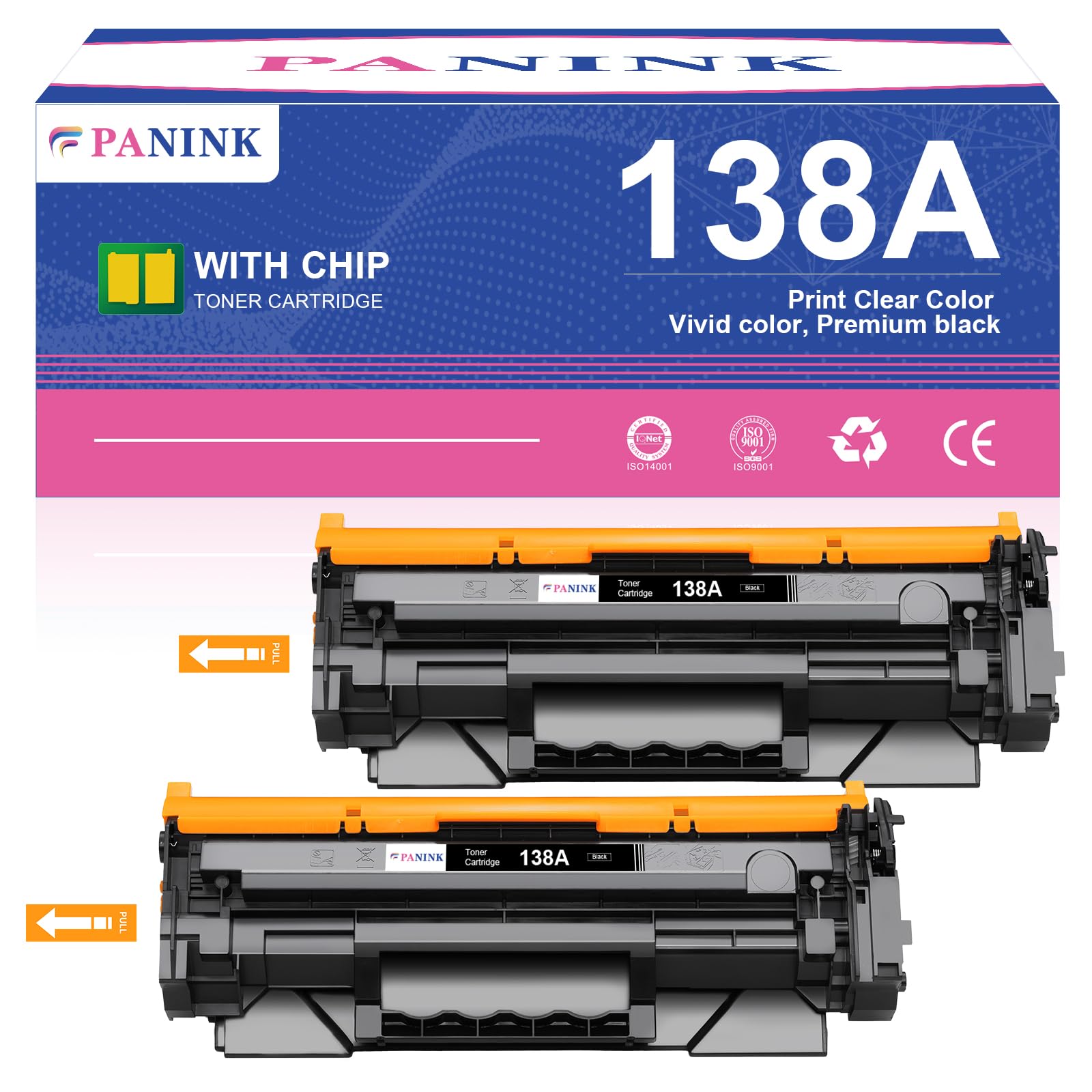 PANINK 138A Black Toner Cartridge Replacement for HP 138A W1380A 138X ...