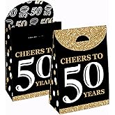 Amazon.com: Big Dot of Happiness Adult 50th Birthday - Gold - Square ...