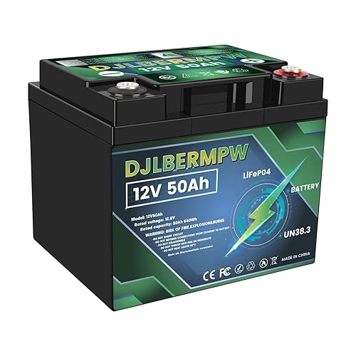 DJLBERMPW 12V 50Ah Lithium Battery 12V LiFePO4 Batteries 640W Load ...