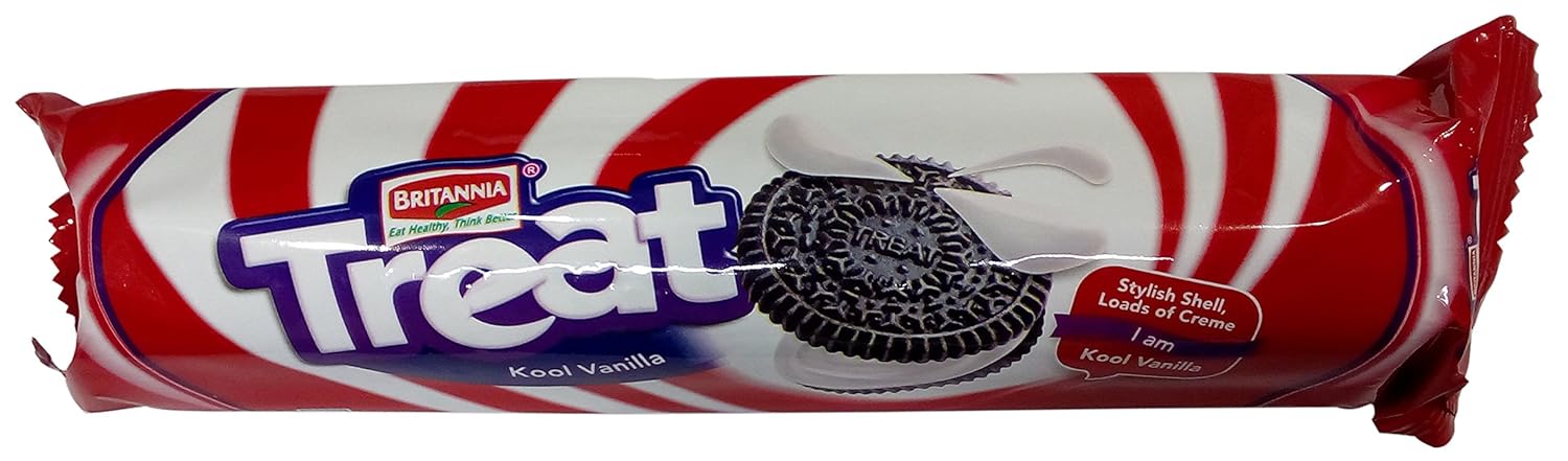 Britannia Treat Sandwich Biscuits - Kool Vanilla, 150g Pack: Amazon.in ...