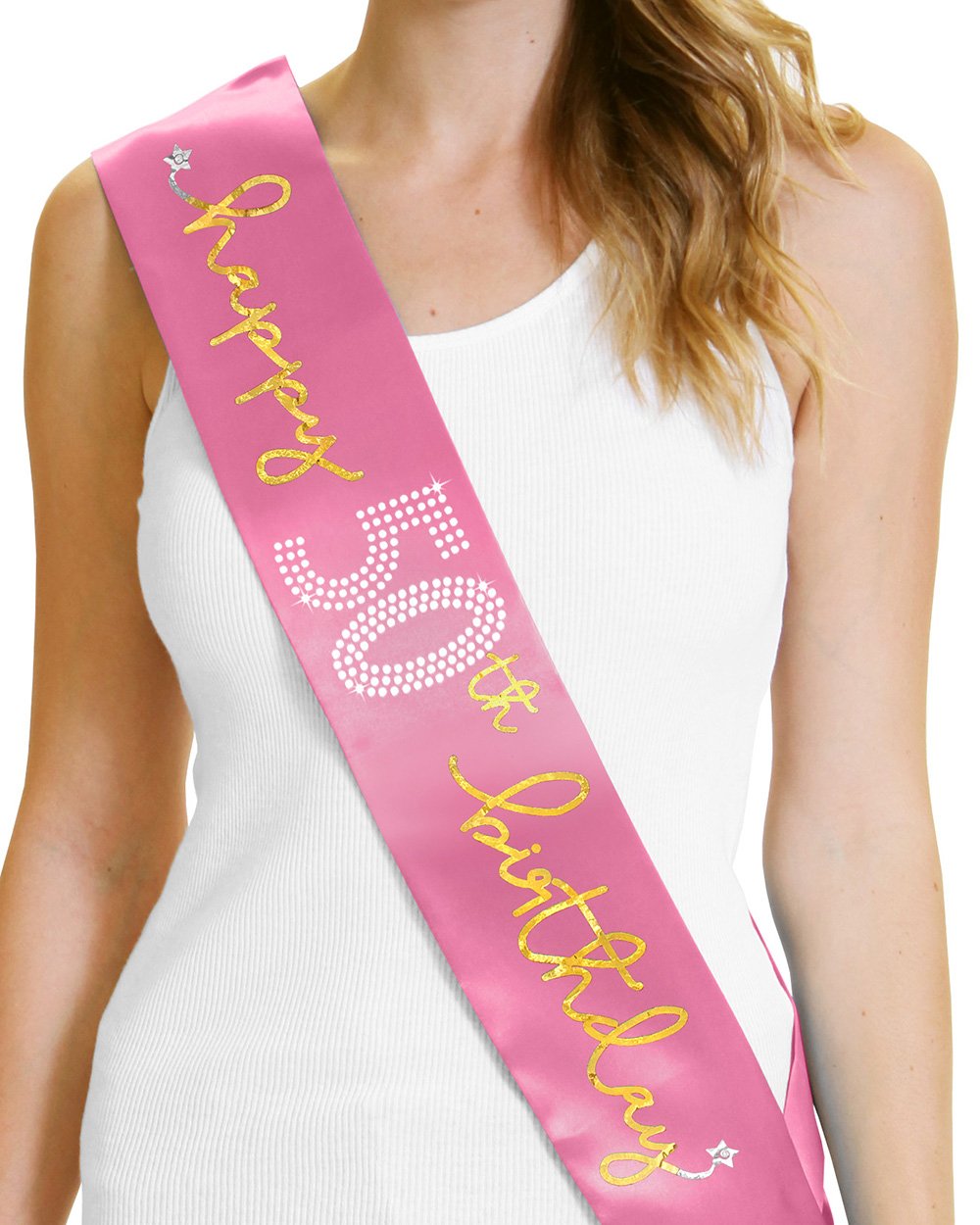 Buy 50th Birthday Decorations - Happy 50th Birthday Premium Satin Satin ...