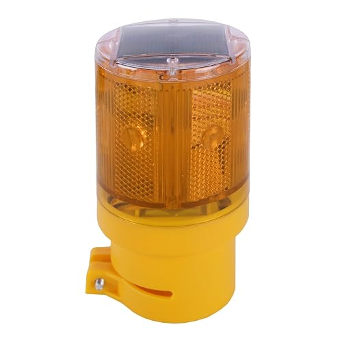 Qooltek Solar LED Warning Lamp - Flashing Barricade Light, Road ...