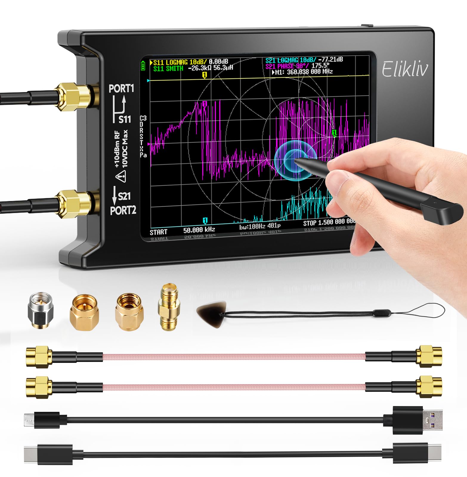 Mua Upgraded NanoVNA-H4 Vector Network Analyzer V4.3, Elikliv 10KHz-1 ...