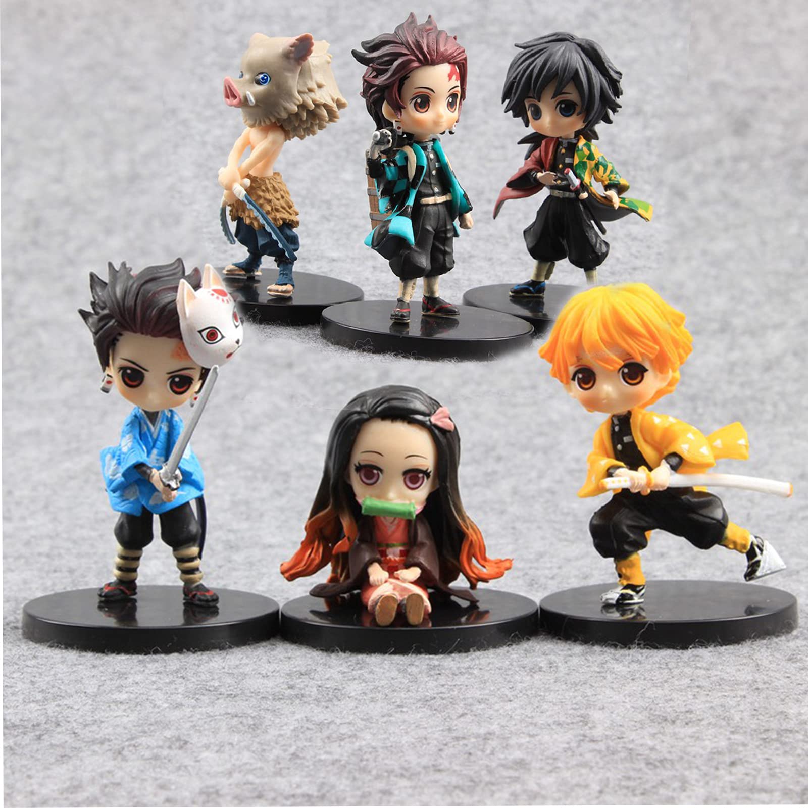 Buy 6 Pcs Demon Slayer Figure Set 4-7cm Anime Figurine Toy Kimetsu No ...