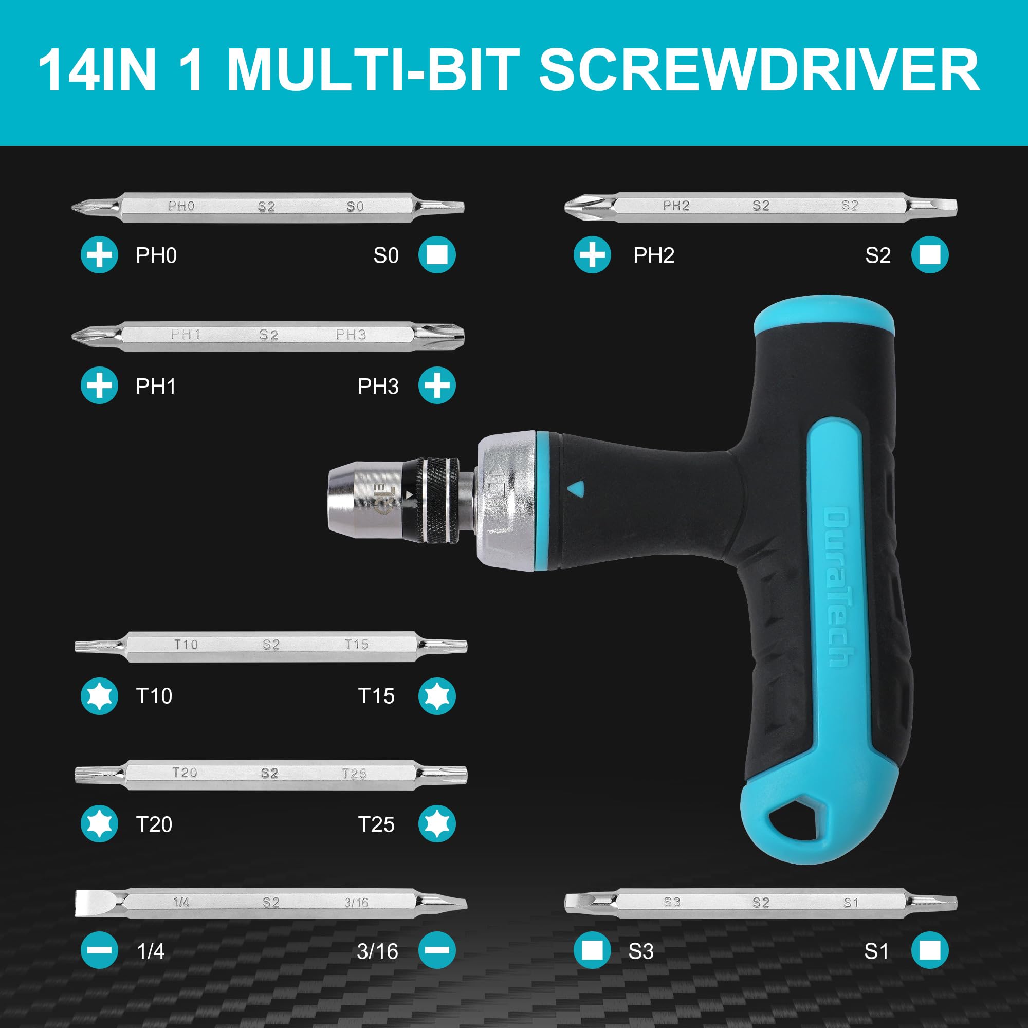 Mua DURATECH 14-in-1 Screwdriver Set, Multi-Bit Ratcheting Screwdriver ...