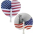 Amazon.com: Bestage 20 Pack Stars & Stripes Paper Fans July 4th ...
