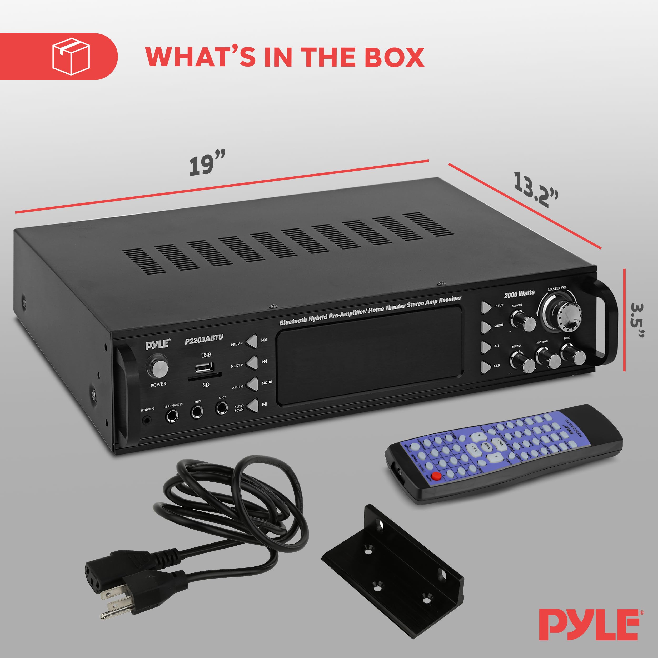 Mua Pyle 4-Channel Bluetooth Home Power Amplifier - 2000 Watt Audio ...