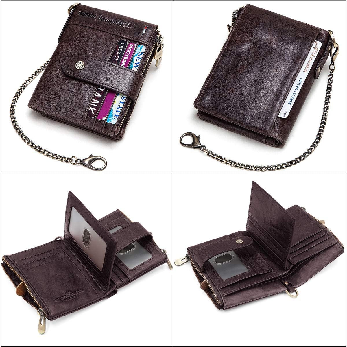 REETEE Mens Wallet RFID Blocking Genuine Leather Wallets Mens Slim ...