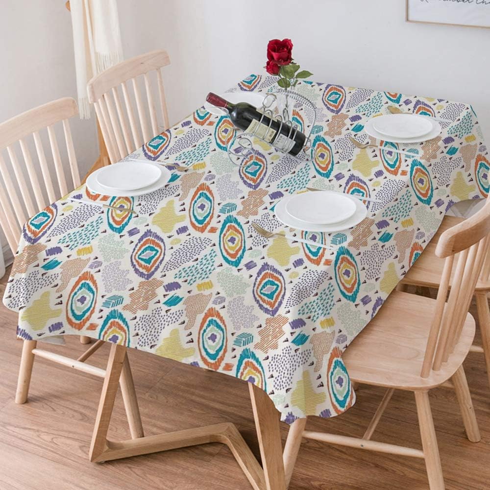 Wachstuch Tischdecke 140x200 cm,Geometrisch, Boho Memphis Style Old ...