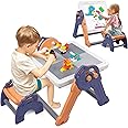 Amazon.com: 8-in-1 Foldable Kids Activity Table Set for Toddlers 3-5, with Whiteboard, Water ...