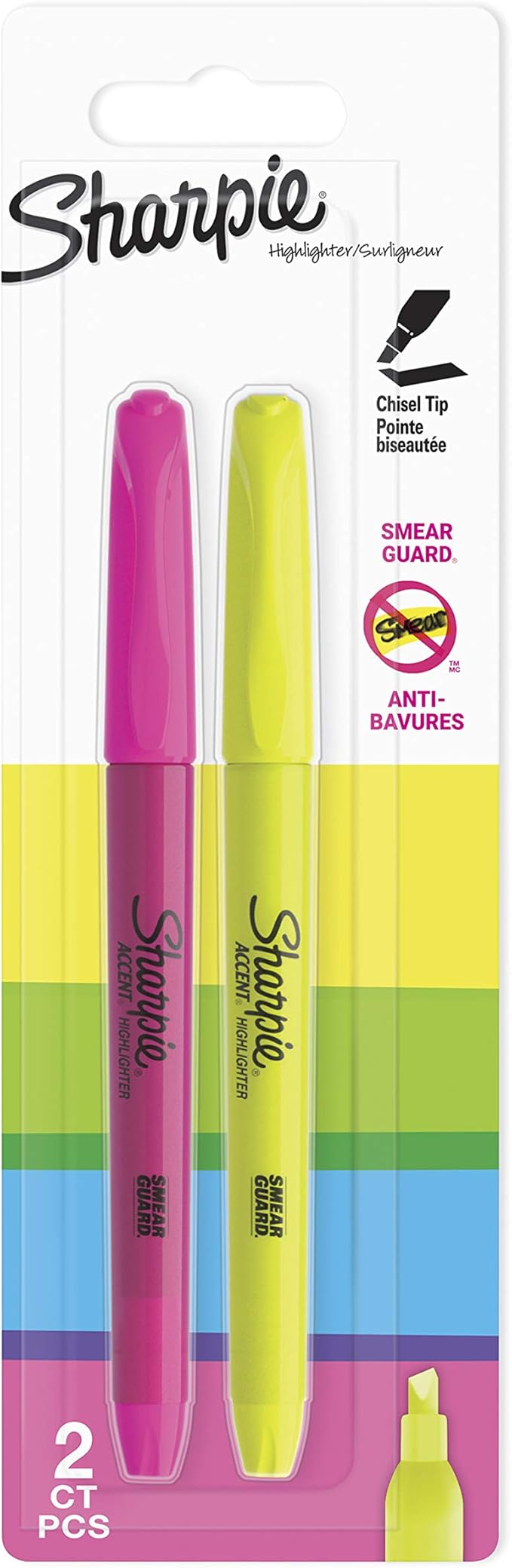 Sharpie Pocket Surligneur Pointe Biseautée Assortiment Lot de 2: Amazon ...