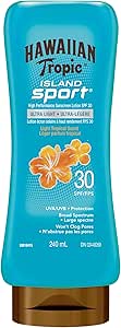 Hawaiian Tropic Island Sport Ultra-light Sport Sunscreen Lotion, SPF 30 ...