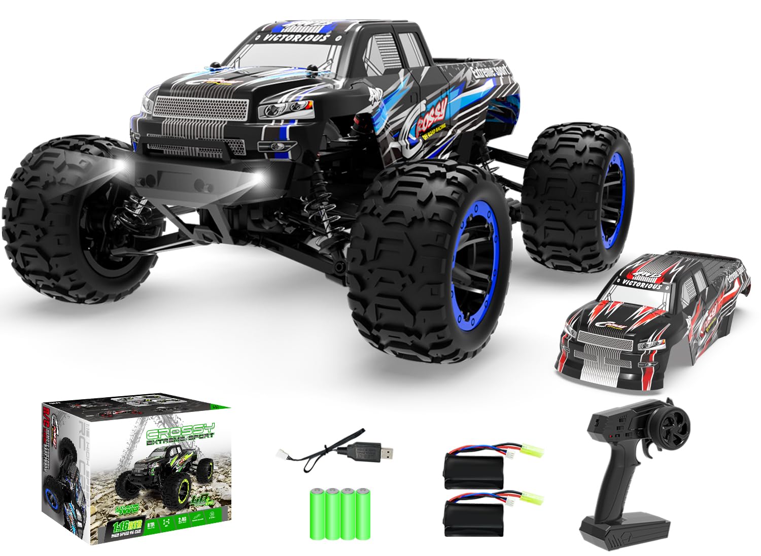 RACENT RC Truck 1:16 4x4 All Terrain RC Car 40KPH High Speed Remote ...