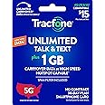 Amazon.com: Tracfone $15 Unlimited Talk & Text, 1 GB of Data / 30 Days ...