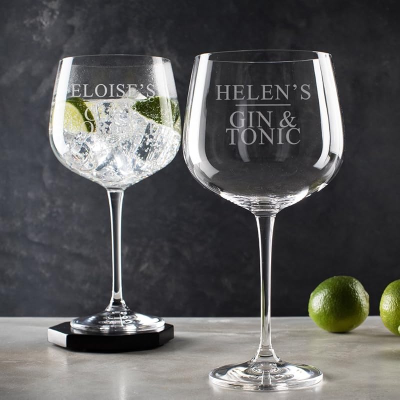Amazon.com: Personalized Gin Glass - Engraved Gin and tonic Glasses ...