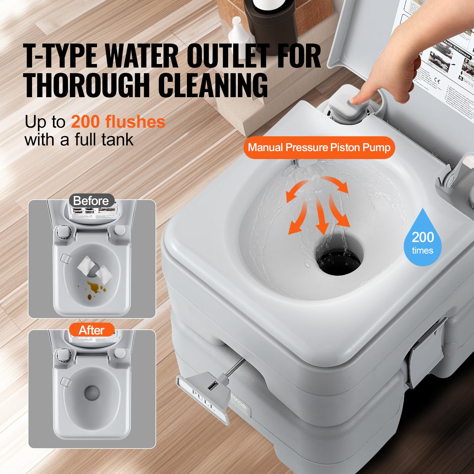 Mua VEVOR Portable Toilet for Camping, RV Toilet with Carry Bag, 5.3 ...
