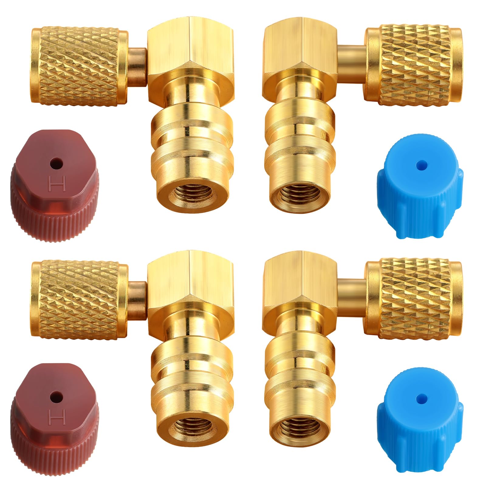 Gisafai 4 Pcs R12 to R134a Conversion Kit 90° High/Low Side R12 to ...
