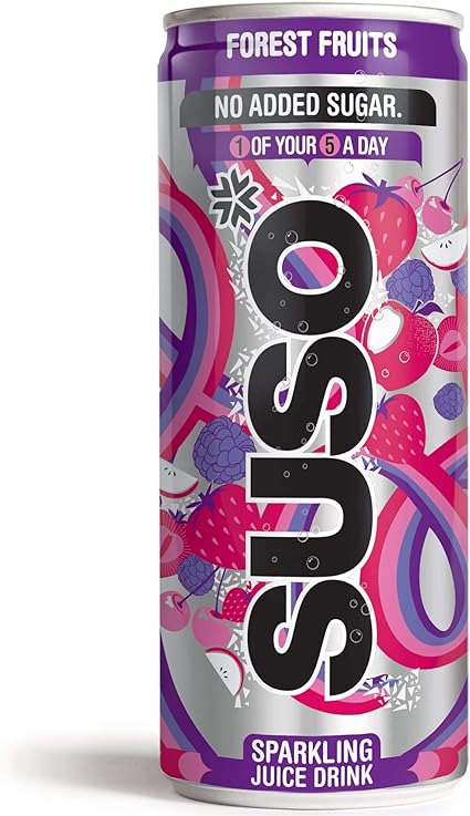 Suso Sparkling Forest Fruit Cans - 24x250ml: Amazon.co.uk: Grocery